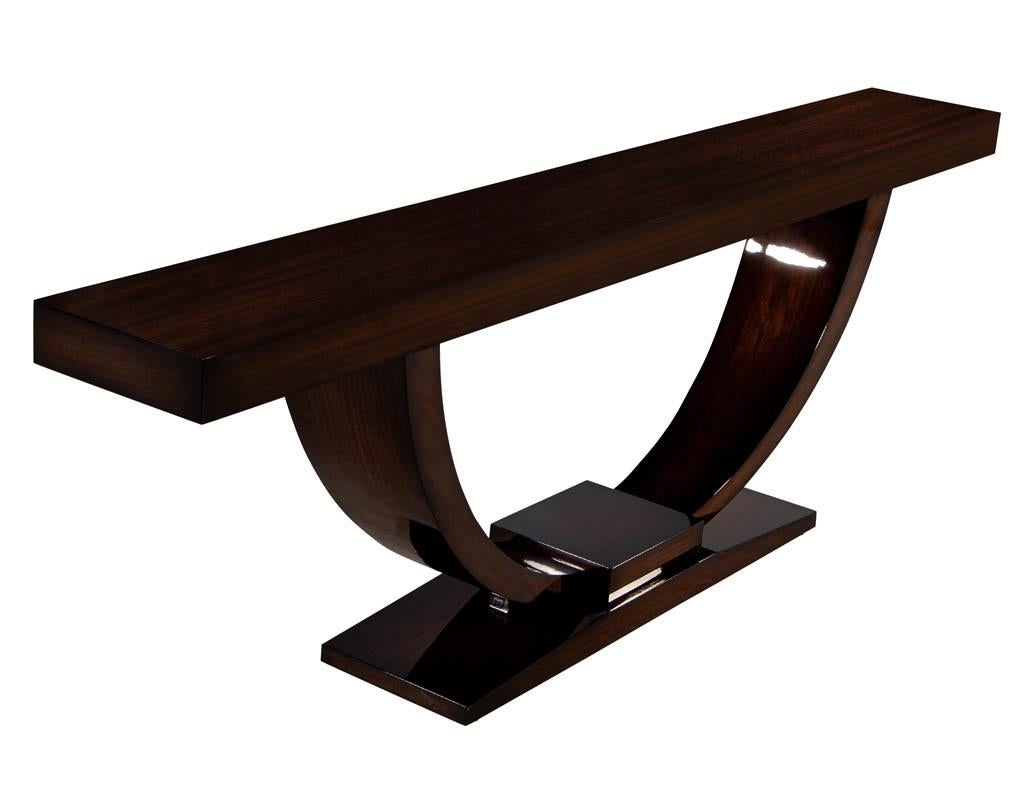 Custom Art Deco Inspired Modern Walnut Console For Sale at 1stDibs
