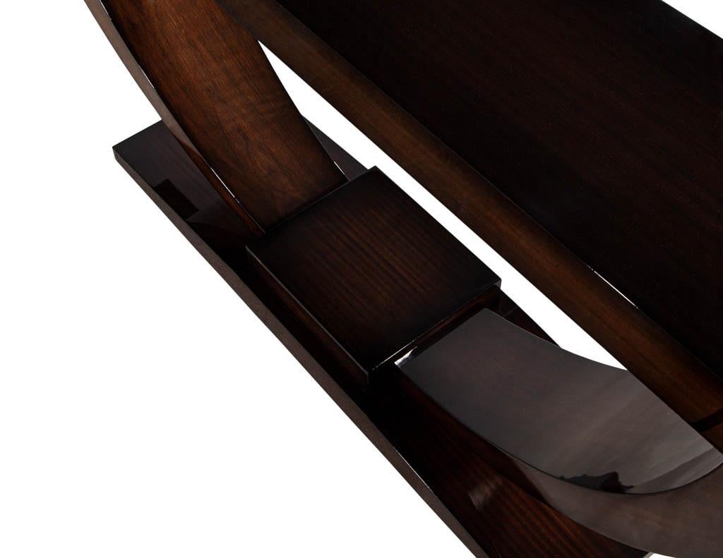 Custom Art Deco Inspired Modern Walnut Console For Sale at 1stDibs