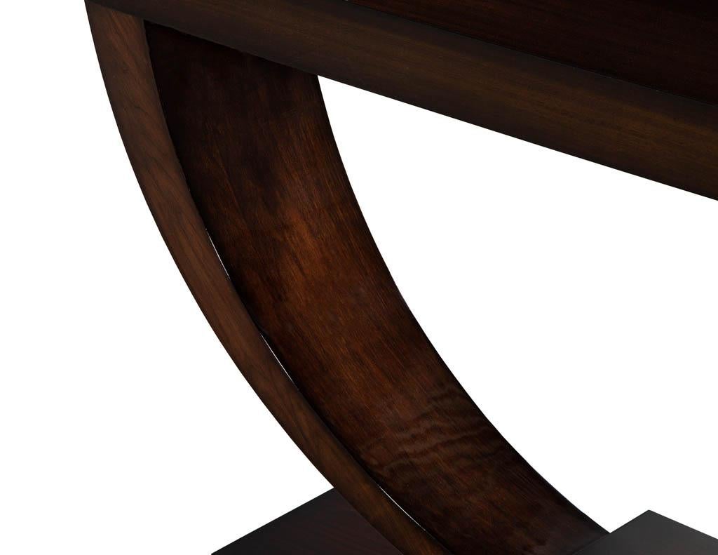 Custom Art Deco Inspired Modern Walnut Console For Sale at 1stDibs