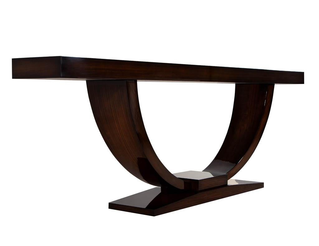Custom Art Deco Inspired Modern Walnut Console For Sale at 1stDibs
