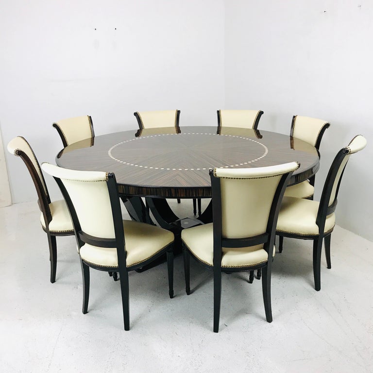 Custom Art Deco Round Dining Table at 1stDibs