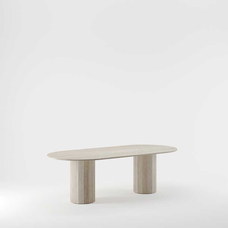 Custom Ashby Oval Dining Table in Honed Travertine 2.9m For Sale at 1stDibs