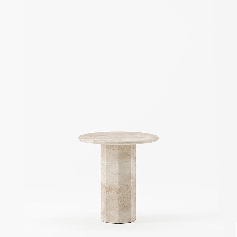 Custom Ashby Round Side Table Handcrafted in Travertine x 3 units For ...