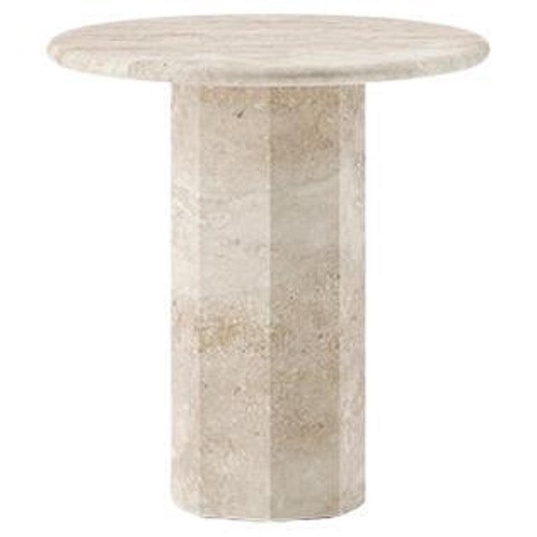 Custom Ashby Round Side Table Handcrafted in Travertine x 3 units For ...