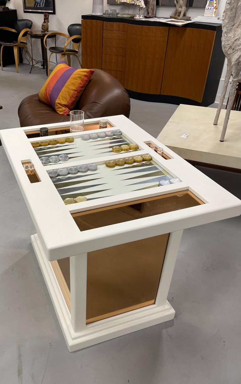 Custom 1980’s Backgammon Game Table For Sale at 1stDibs