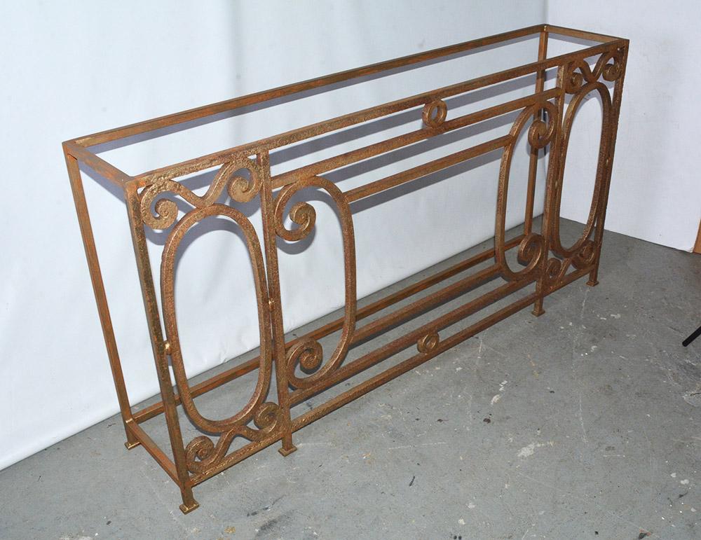 Custom Baroque-Style Wrought Iron Console Table or Server Base at ...