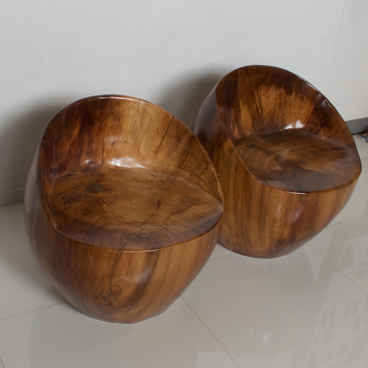 Custom Barrel Tub Chairs Solid Wood Exotic Parota Organic Style of Don ...