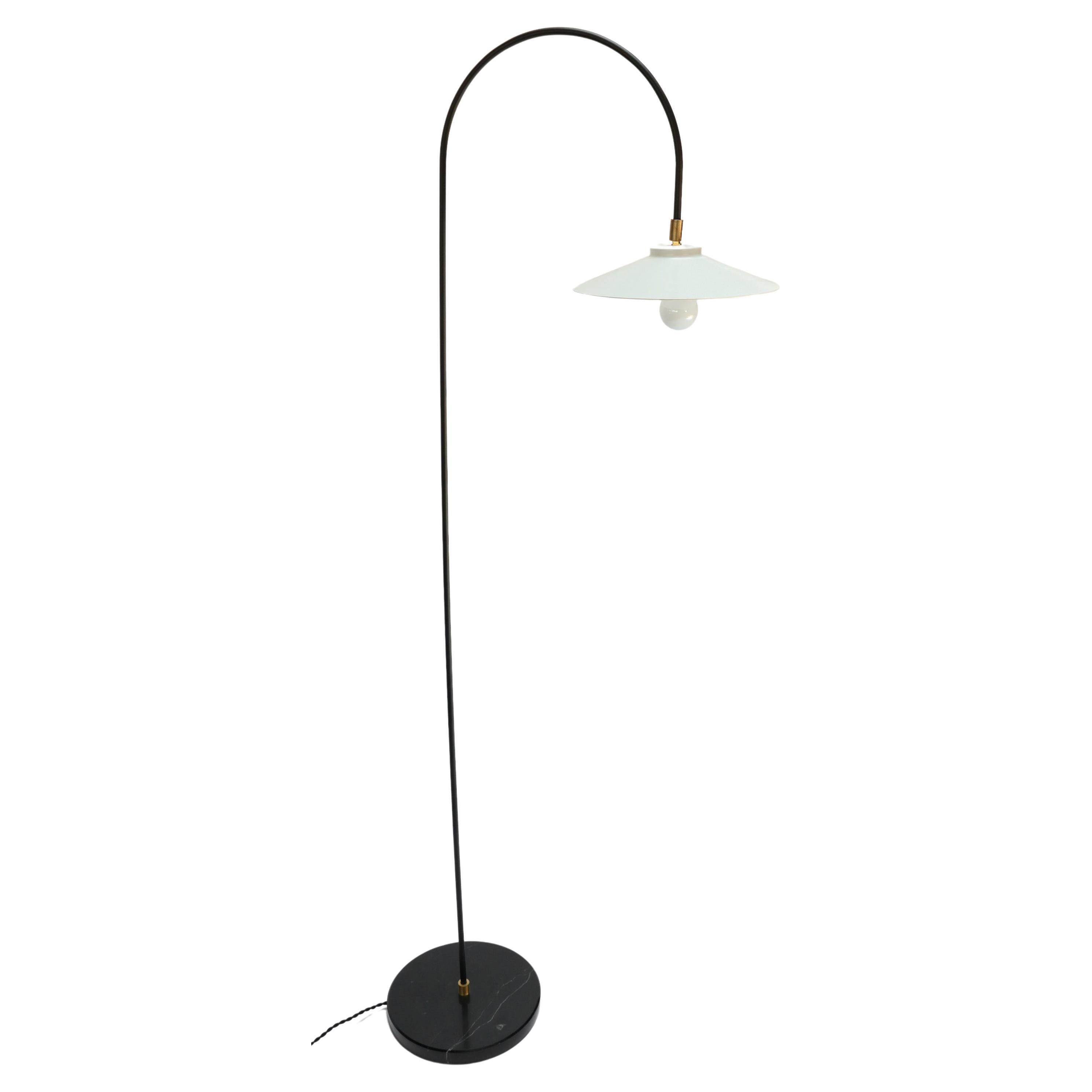 Custom Black and White Metal Mid Century Style Arch Floor Lamp By ...