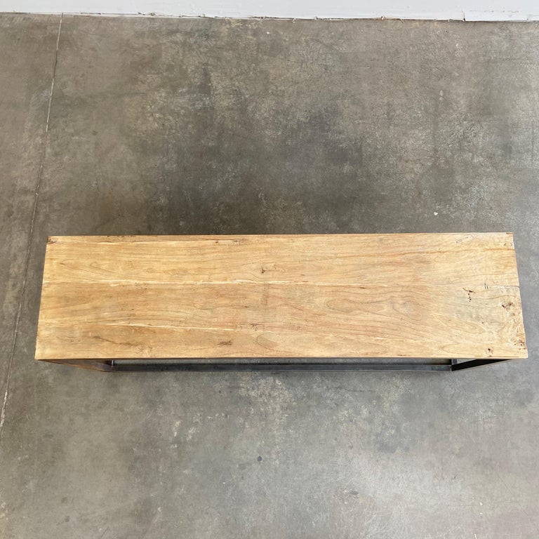Custom Brick Makers Console Table Iron and Reclaimed Elm Wood For Sale ...