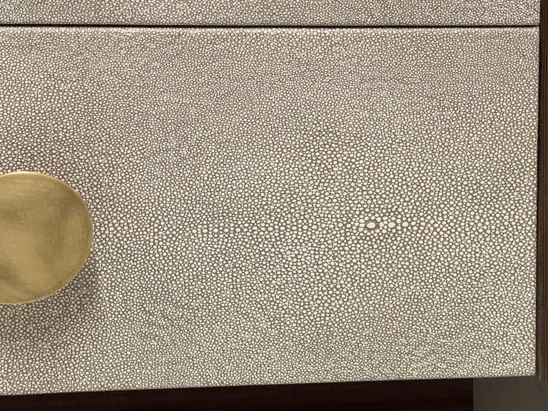 Custom Bridges over Time Wenge and Shagreen Leather Nightstands For ...