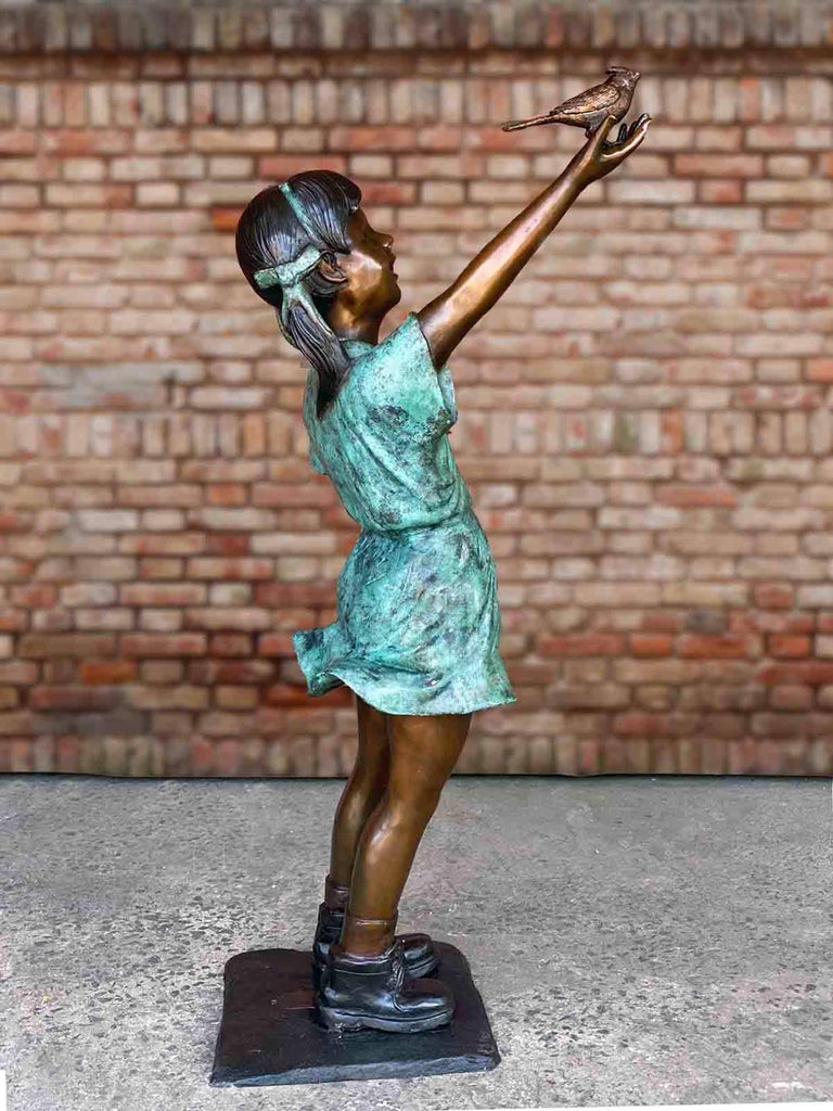 Custom Bronze Garden Statue, "Fly Away" For Sale at 1stDibs