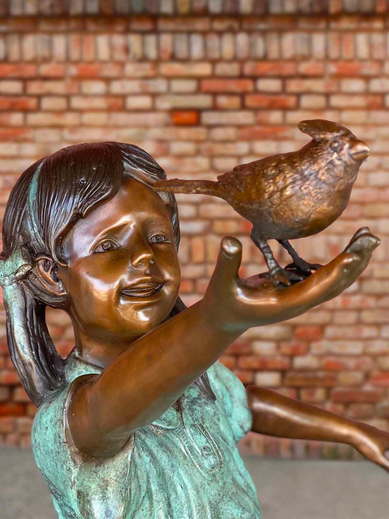 Custom Bronze Garden Statue, "Fly Away" For Sale at 1stDibs