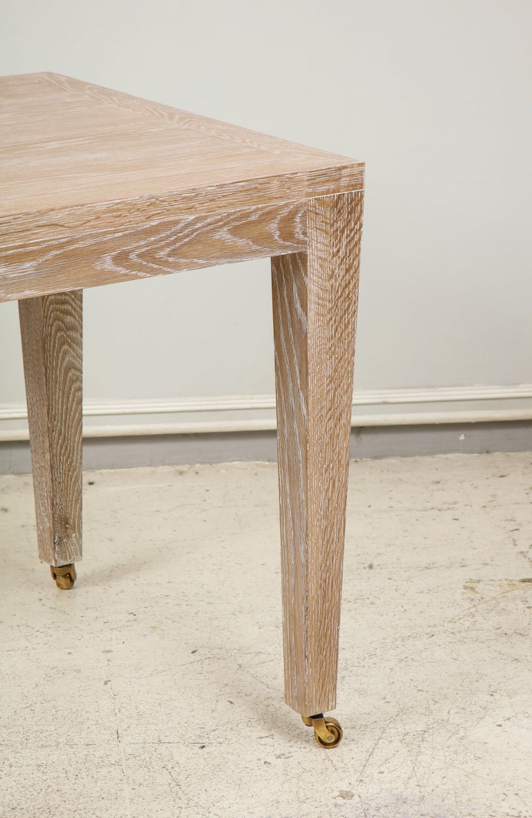 Custom Cerused Oak Square Side Table on Castors For Sale at 1stDibs ...