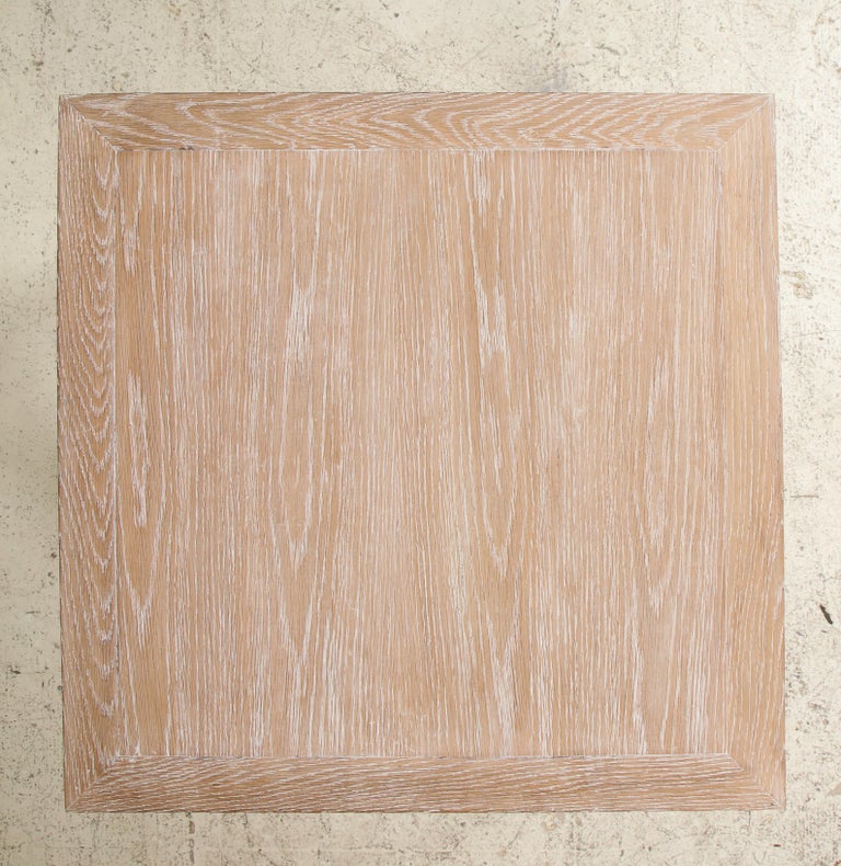 Custom Cerused Oak Square Side Table on Castors For Sale at 1stDibs ...