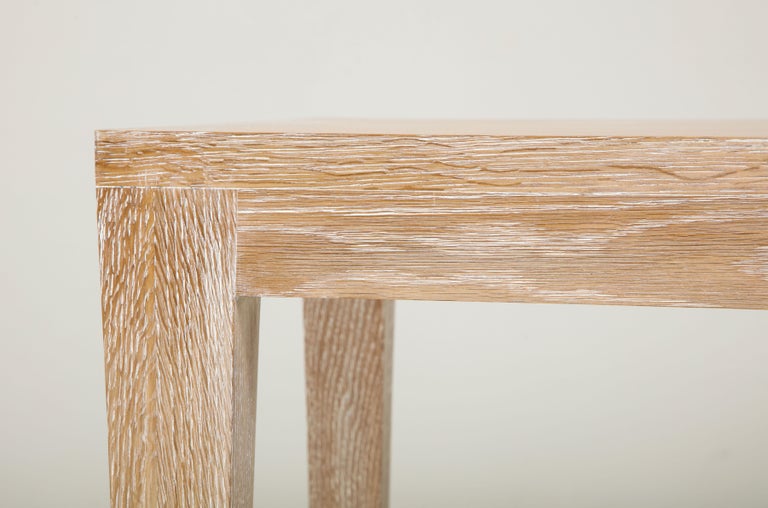 Custom Cerused Oak Square Side Table on Castors For Sale at 1stDibs ...