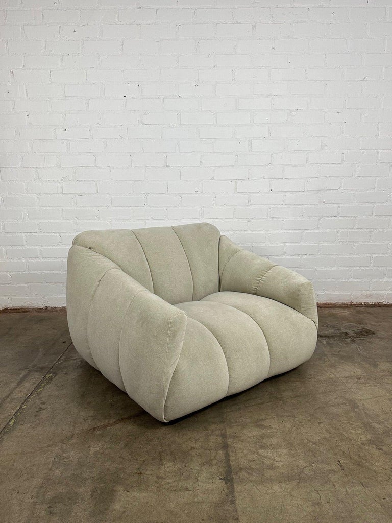 Custom Channel Tufted Lounge Chair For Sale at 1stDibs