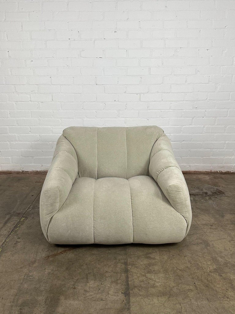 Custom Channel Tufted Lounge Chair For Sale at 1stDibs