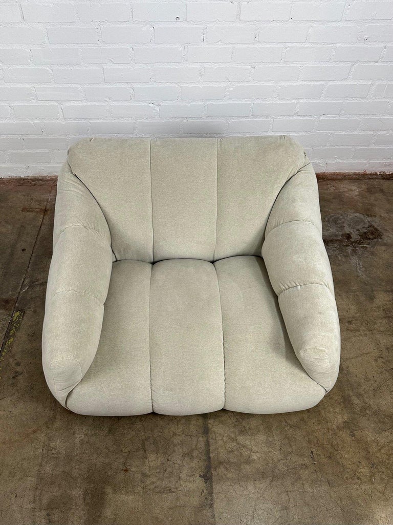 Custom Channel Tufted Lounge Chair For Sale at 1stDibs