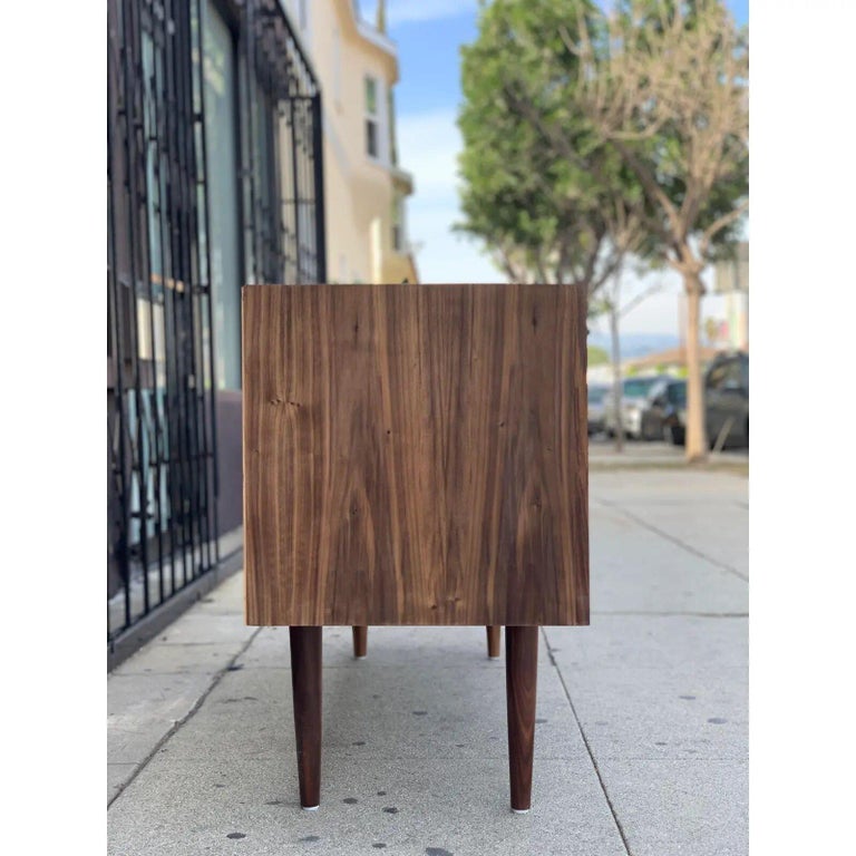 Custom Contemporary Midcentury Tambour Door Sideboard For Sale at 1stDibs
