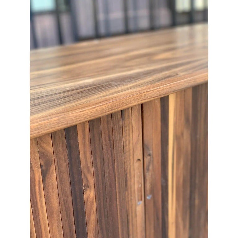 Custom Contemporary Midcentury Tambour Door Sideboard For Sale at 1stDibs