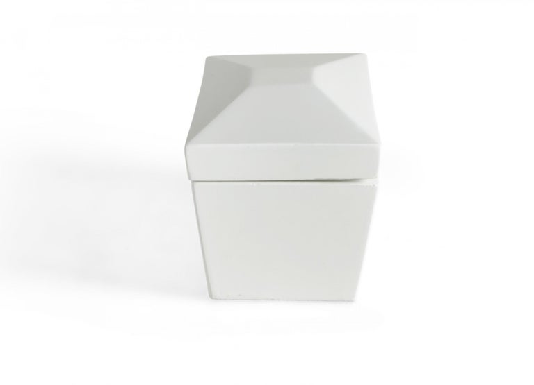 Custom Contemporary White Lacquered Rectangular Wooden Decorative Box ...