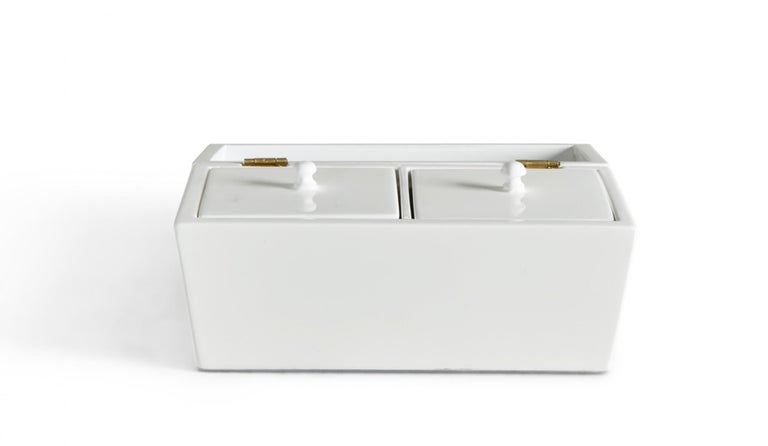 Custom Contemporary White Lacquered Rectangular Wooden Decorative Box ...