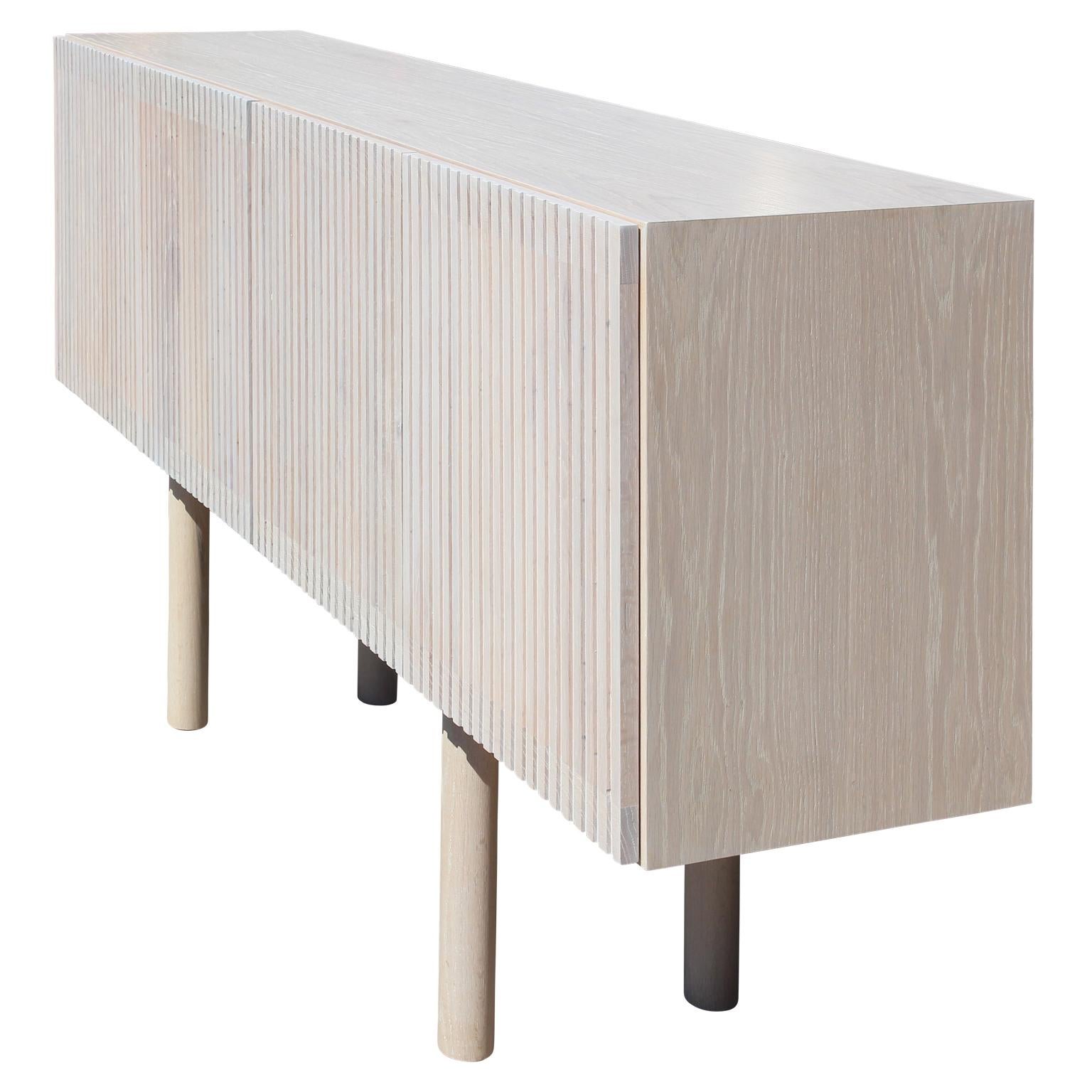 Custom Contemporary White Stained Oak Fluted Front Modern Sideboard at ...