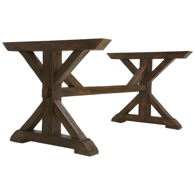 Custom Country French Style Table Base Made from Antique Wood in ...