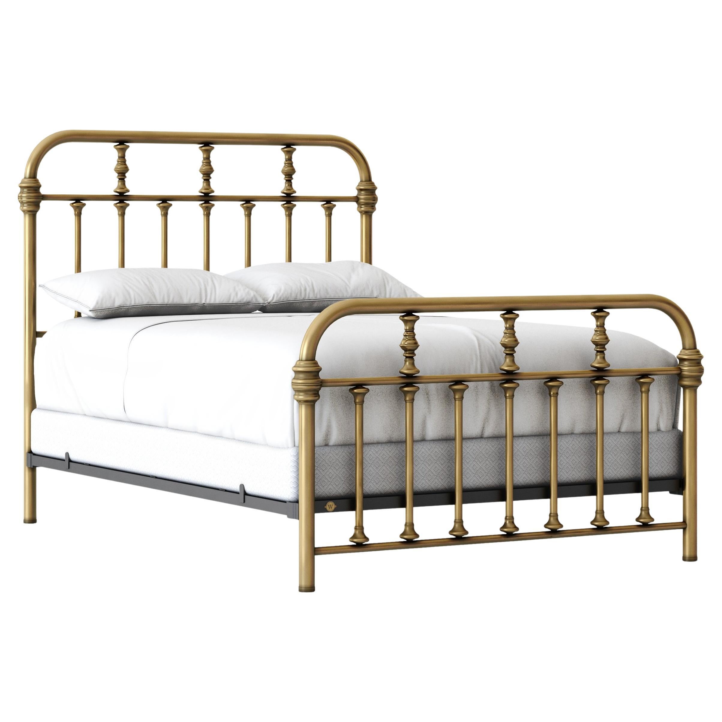 Custom Couture Bed - Aged Lacquered Brass - US Queen For Sale at 1stDibs