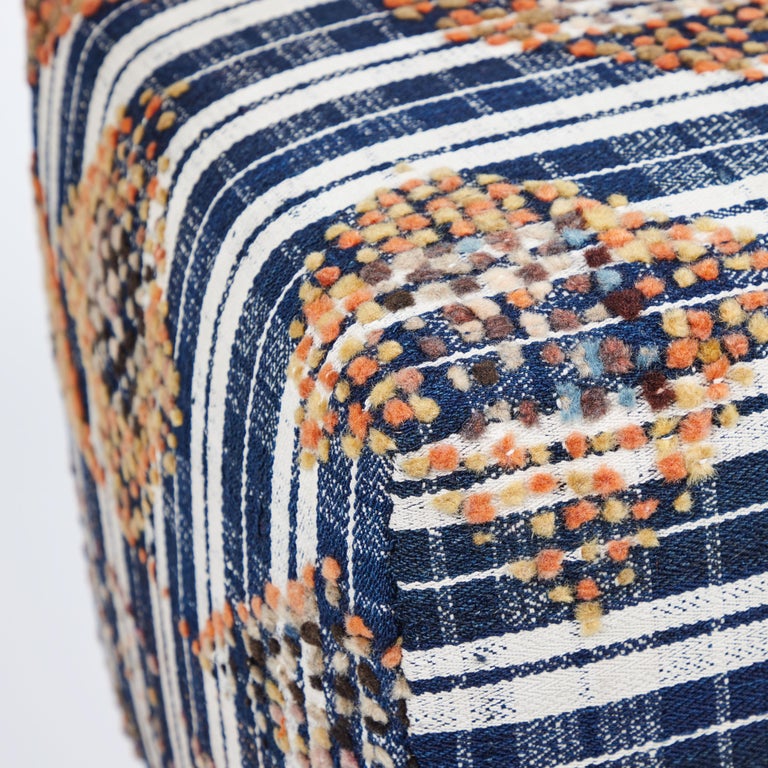 Custom Cube Stool Newly Upholstered in a Vintage Wool Rug For Sale at ...
