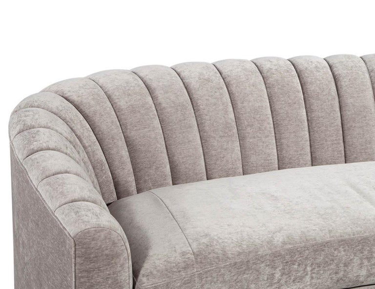 Custom Curved Channel Back Sofa by Carrocel at 1stDibs