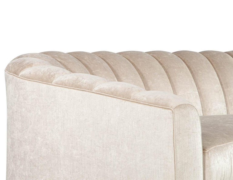 Custom Curved Channel Back Sofa by Carrocel For Sale at 1stDibs
