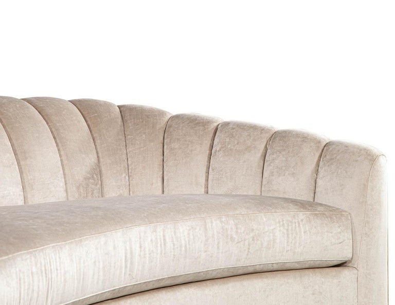Custom Curved Channel Back Sofa by Carrocel For Sale at 1stDibs