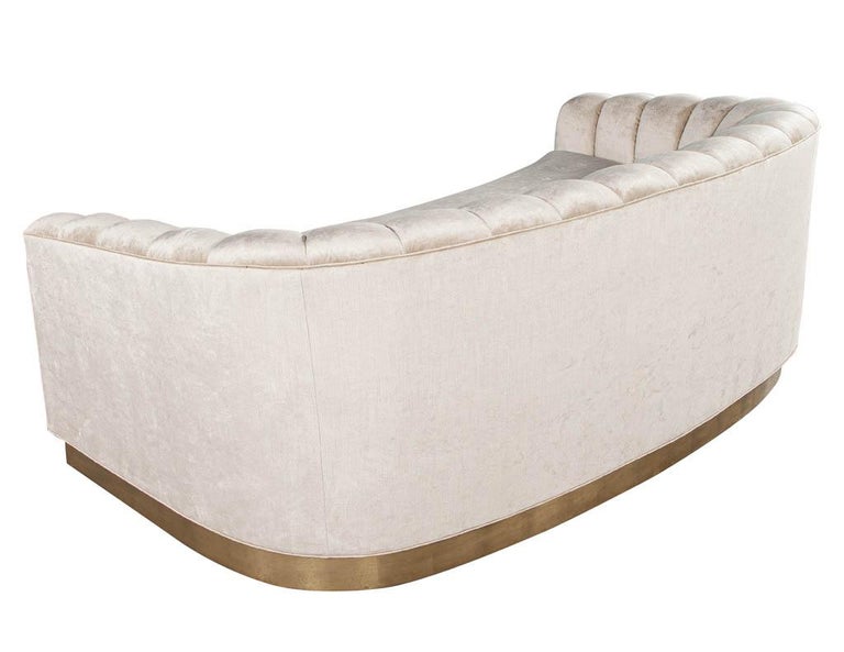 Custom Curved Channel Back Sofa by Carrocel For Sale at 1stDibs