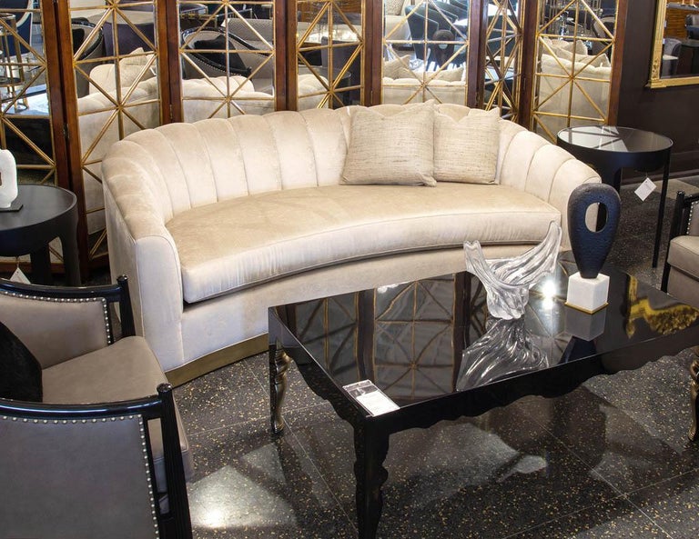 Custom Curved Channel Back Sofa by Carrocel For Sale at 1stDibs