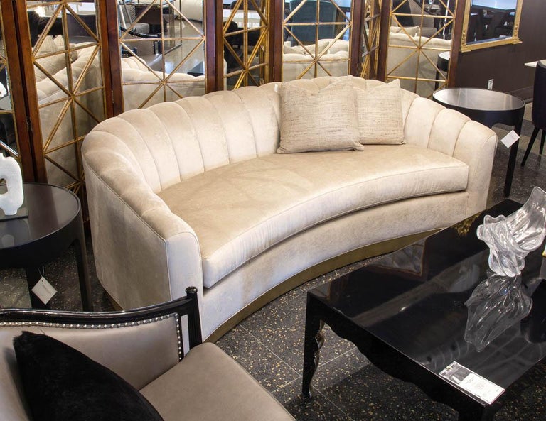 Custom Curved Channel Back Sofa by Carrocel For Sale at 1stDibs