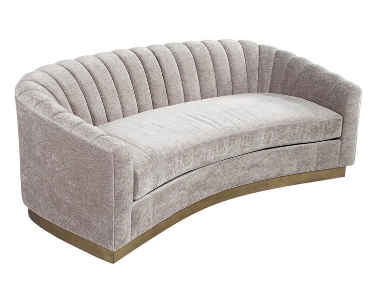 Custom Curved Channel Back Sofa by Carrocel at 1stDibs