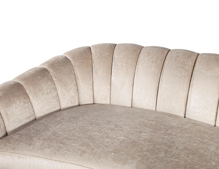 Custom Curved Channel Back Sofa by Carrocel For Sale at 1stDibs
