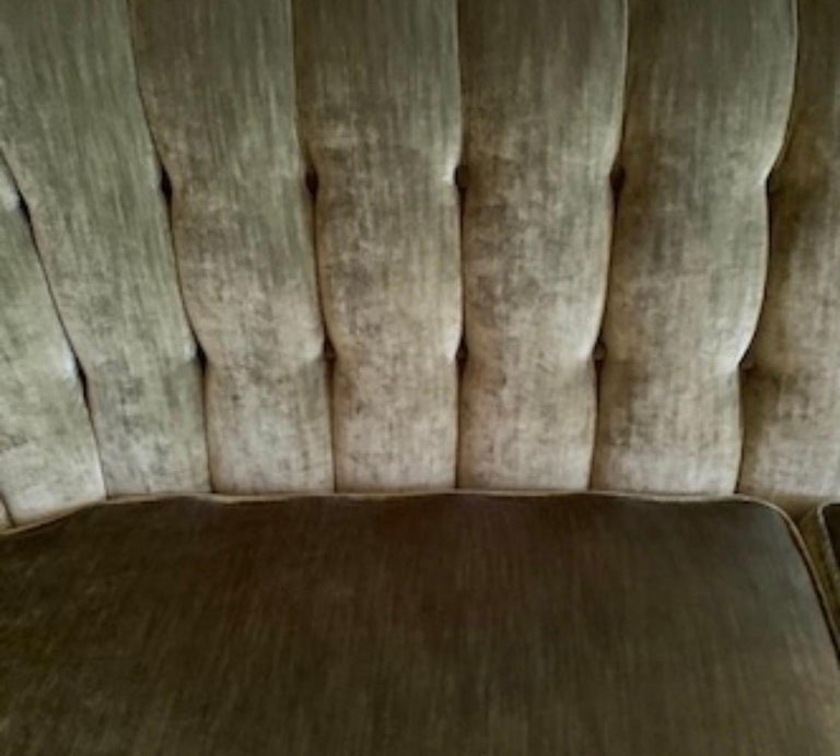 Art Deco Custom Curved Velvet Tufted Channel Back Sofa at 1stDibs | art ...