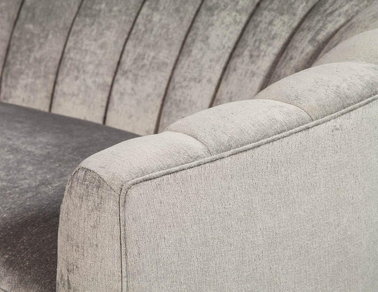 Custom Curved Channel Back Sofa with Gold Leaf Base For Sale at 1stDibs ...