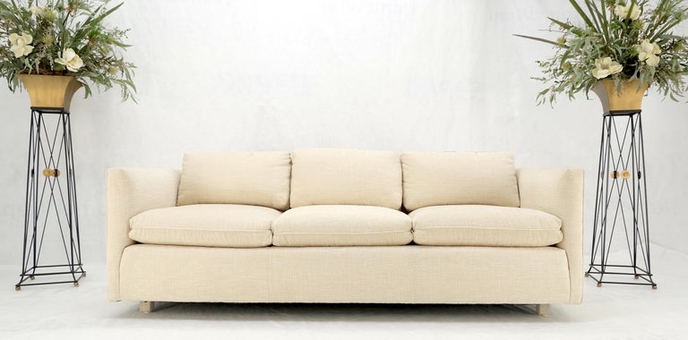 Custom Design Mid-Century Modern Beige Upholstery Box Shape Sofa Mint ...