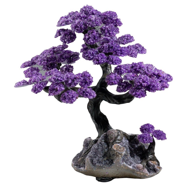 Custom Designed, Genuine Amethyst Clustered Gemstone Tree on Amethyst ...