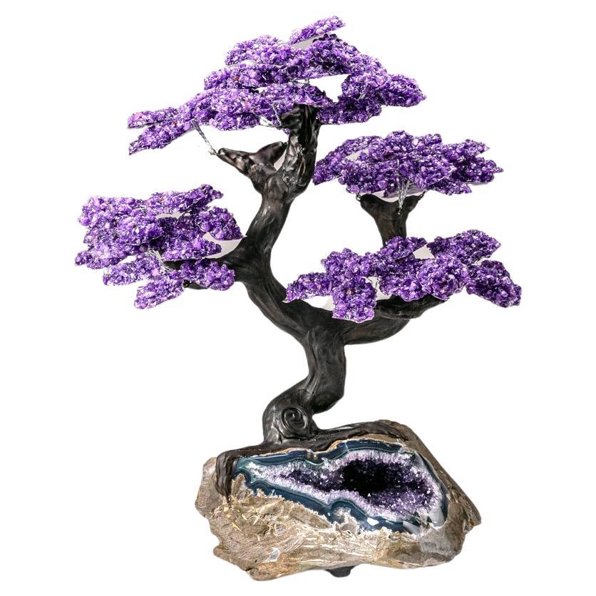 Custom Designed, Genuine Amethyst Clustered Gemstone Tree on Amethyst ...