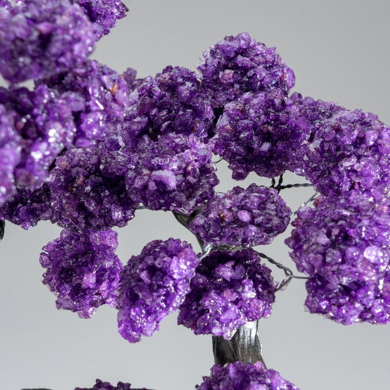 Custom Designed - Genuine Amethyst Clustered Gemstone Tree on Matrix ...