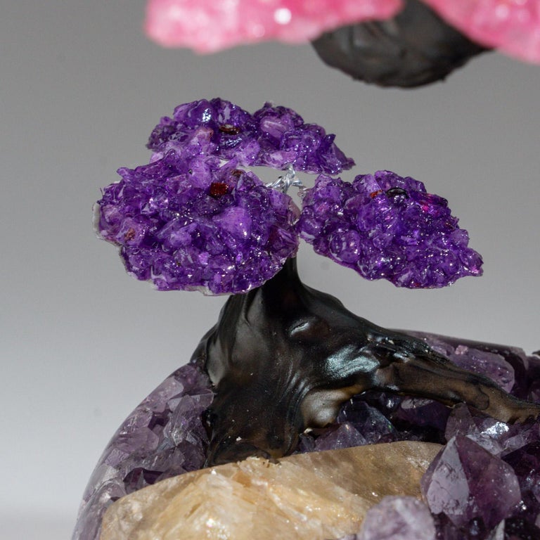 Custom Designed - Genuine Rose Quartz Clustered Gemstone Tree on ...