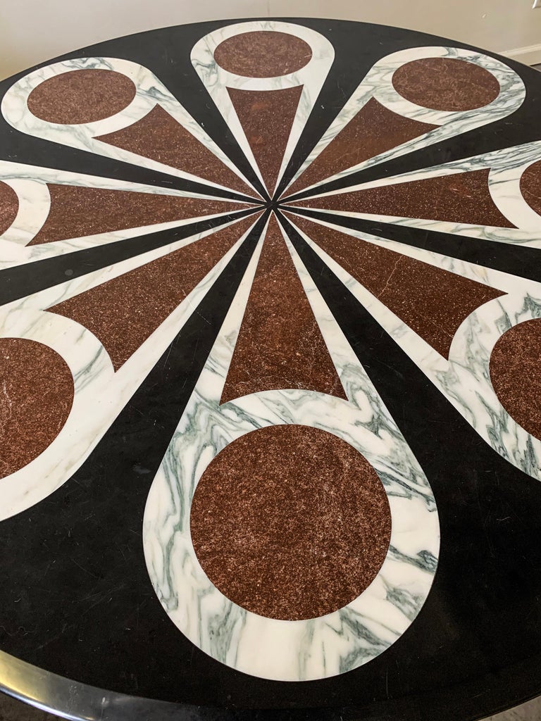 Custom Designed Marble Inlay Knoll Saarinen Dining Table at 1stDibs ...