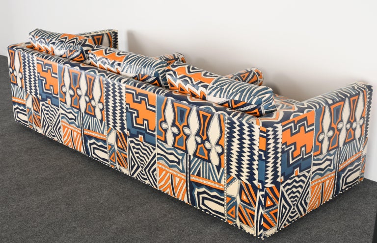 Custom Designer Vinyl Abstract Tuxedo Sofa, 1970s For Sale at 1stDibs
