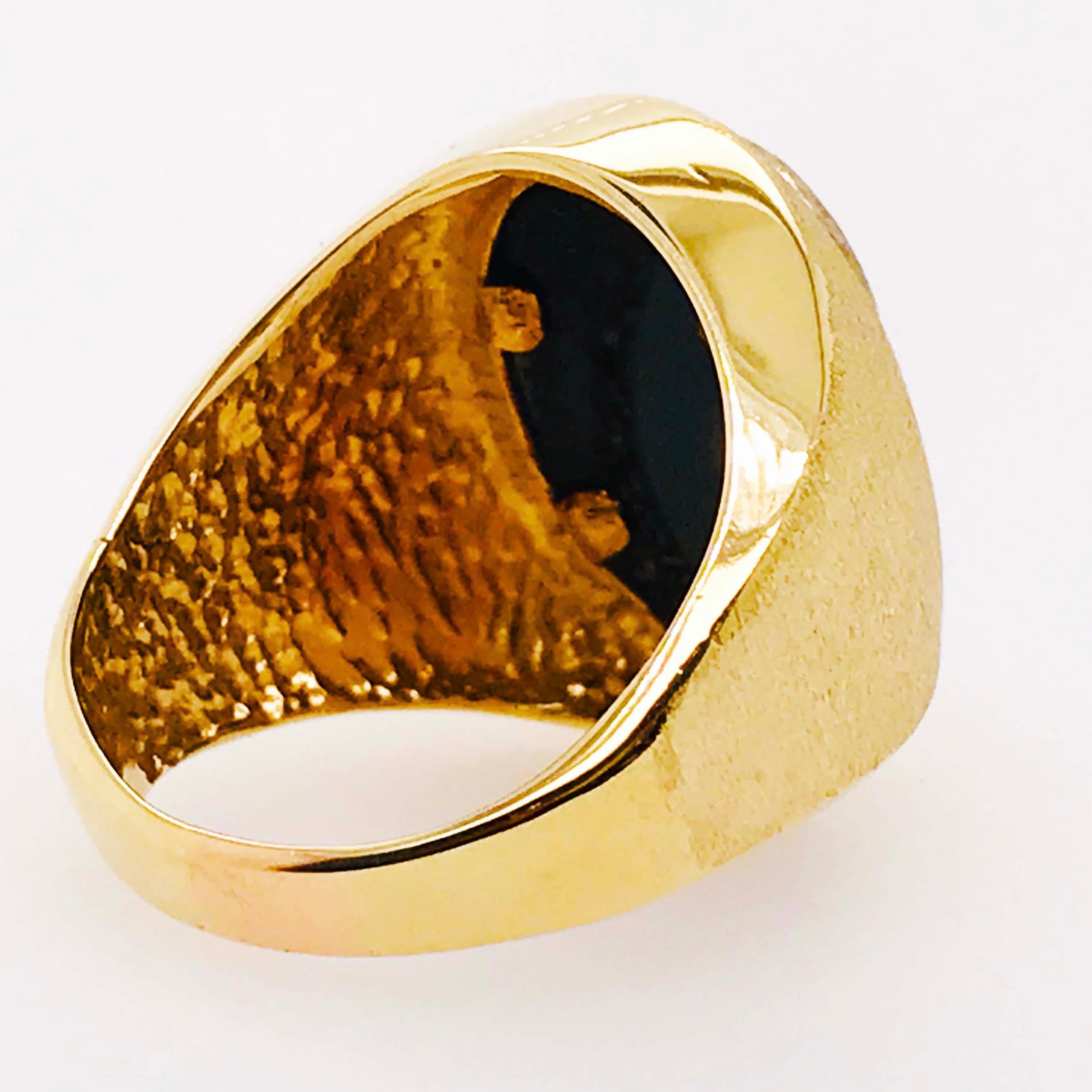 Initia Diamond "B" Signet Ring was Custom-Made w Satin in 14 KT Yellow ...