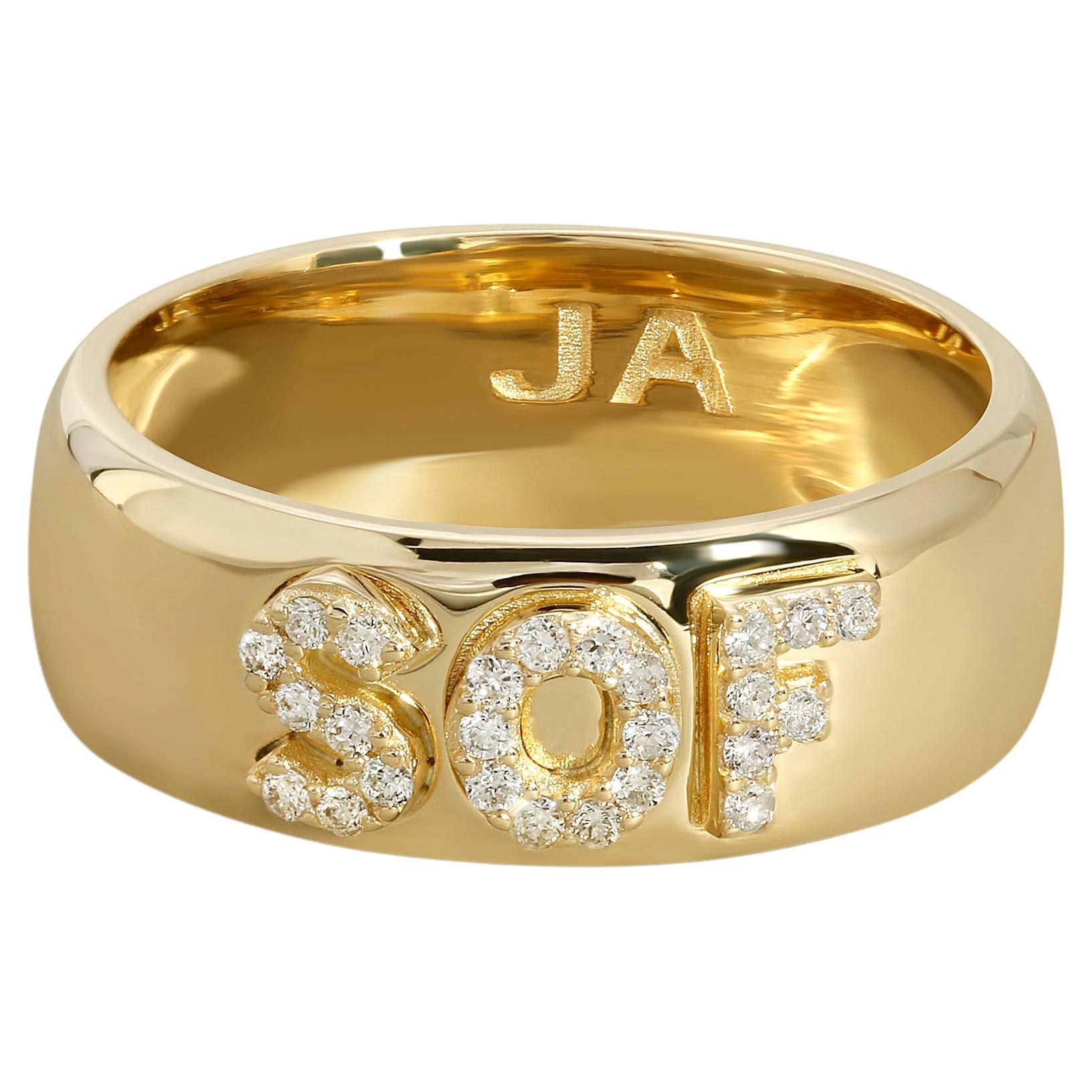 Customizable Custom Diamond Cigar Band, Personalized with 1-5 Custom ...