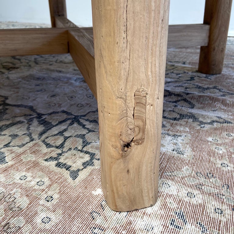 Custom Elm Wood Dining Table For Sale at 1stDibs
